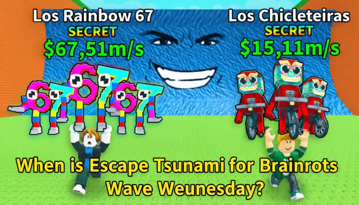 When is Escape Tsunami for Brainrots Wave Wednesday? Full Timezone ...
